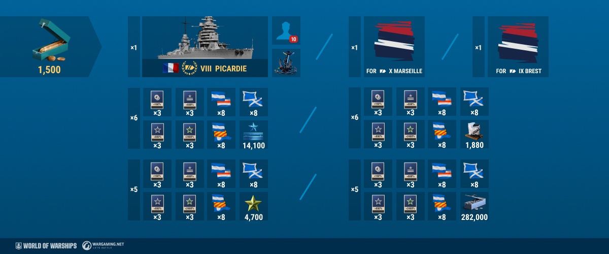 French Battleship Picardie, Random Bundles, and a Permanent Camouflage ...