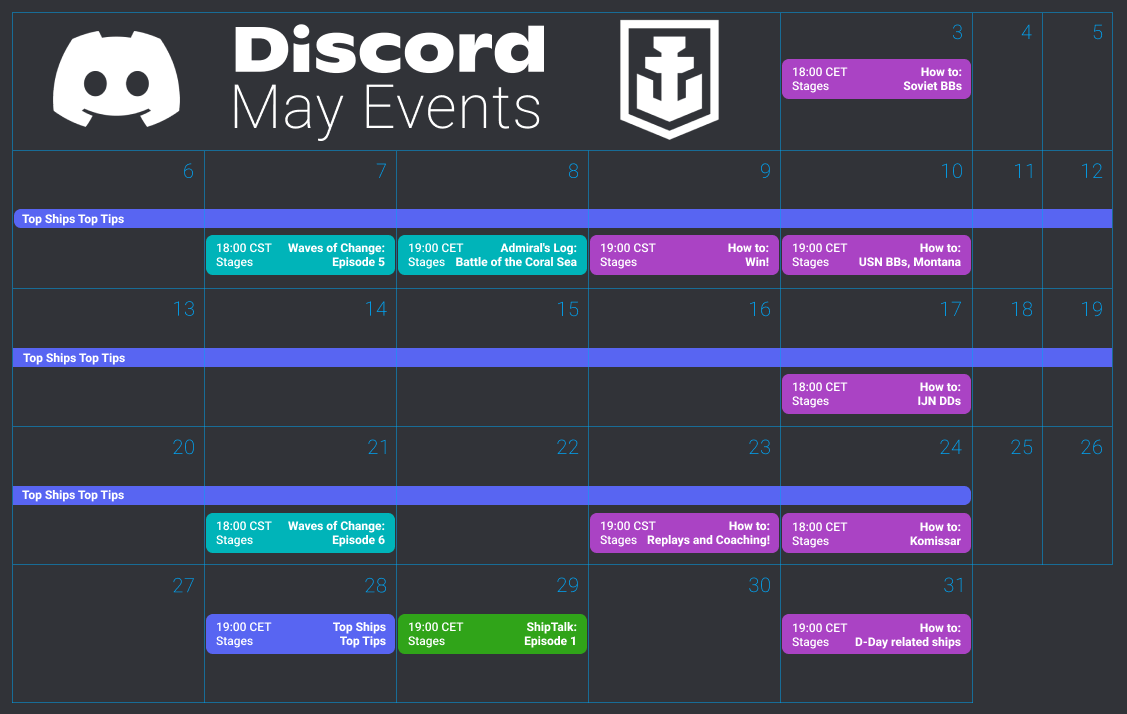 May Discord Calendar: Top Ships, Top Tips! | World of Warships